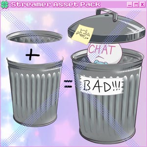 Vtuber / Pngtuber Asset Pack - Cage, Trashcan, Sticky Notes, and Glass ...