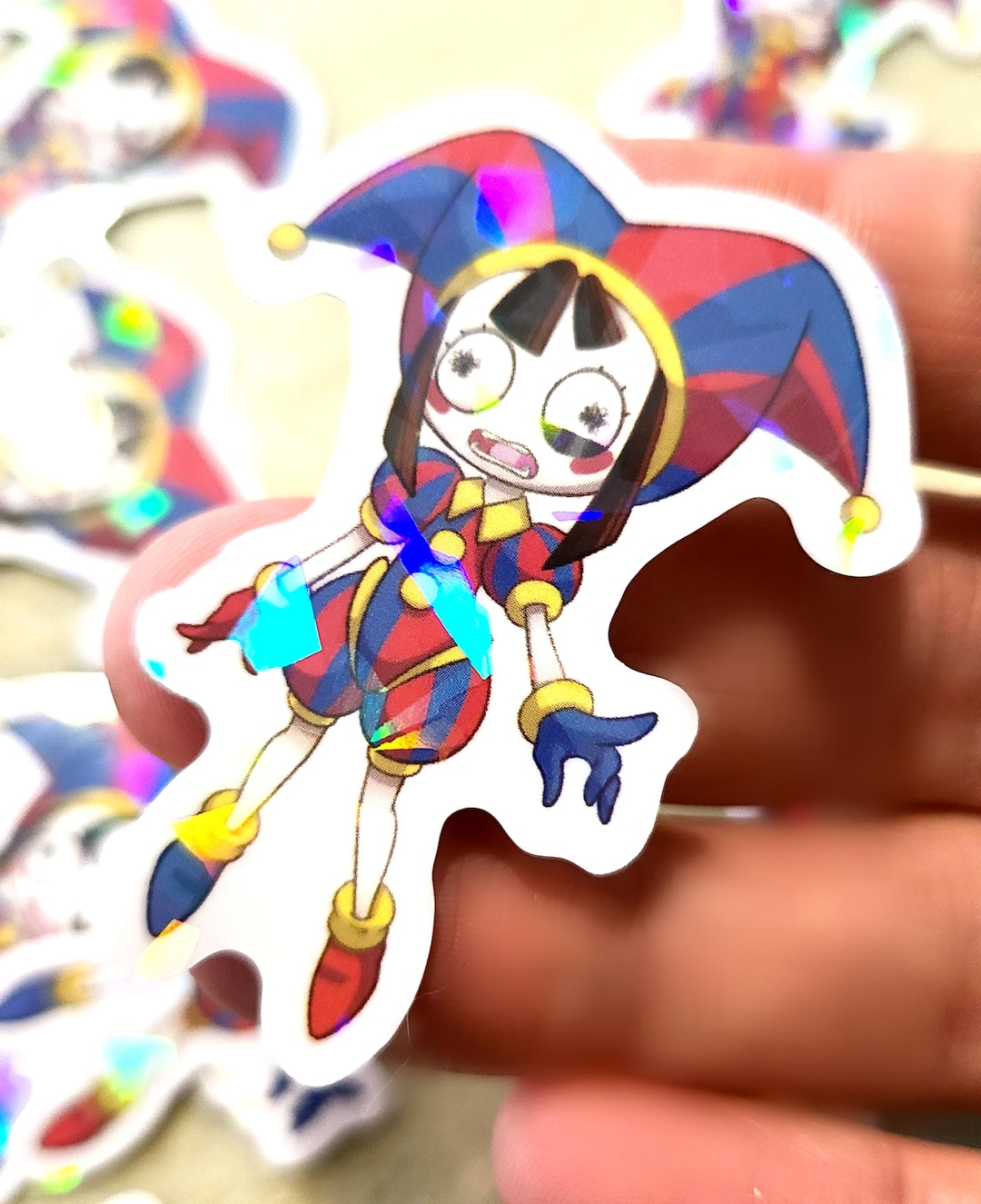 Holographic Pomni 2" Sticker - Amazing Digital Circus - Cute for Scrap ...