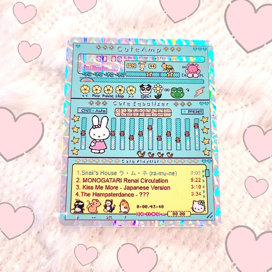 Winamp Sticker - Rainbow Shiny Holographic Retro Music Skin Player ...