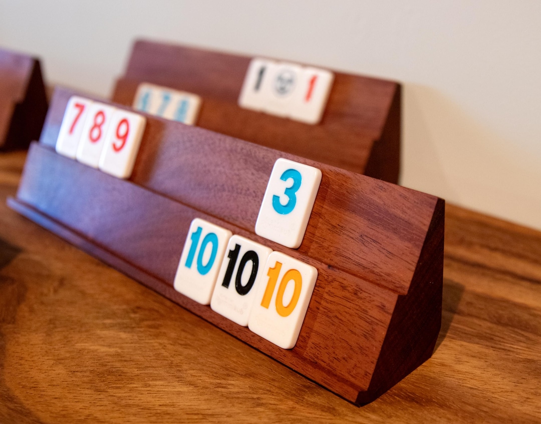Handmade Wooden Rummikub Trays, Racks, Rummy Cube Boards, Tile Holder ...