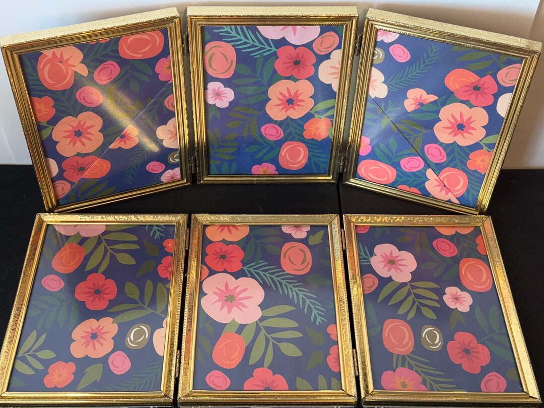 Vintage Brass Metal Frames 8x10 - Triple Hinged Brass Metal Frames 5x7 ...