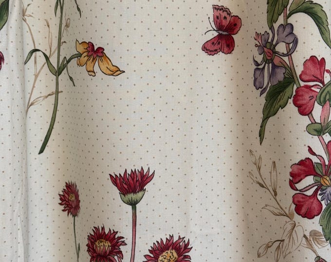 Vintage Floral Curtains - Cottagecore Lined Curtain Panels - Botanical ...