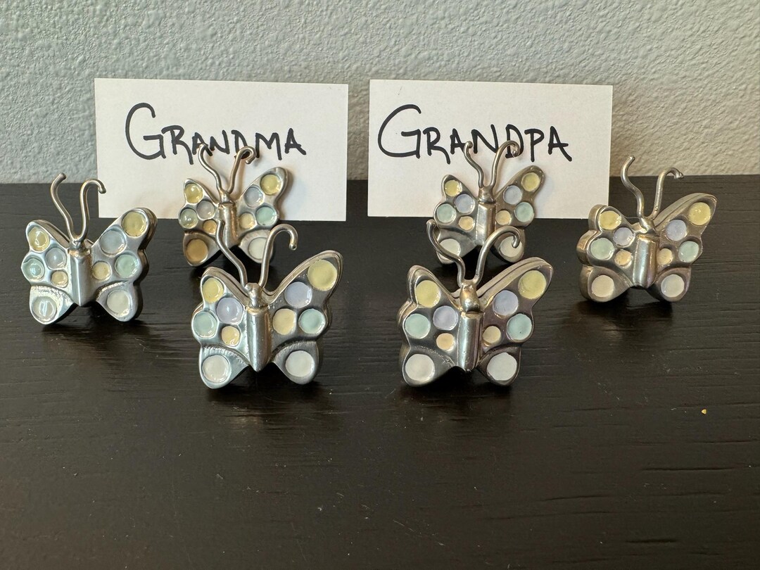 Pottery Barn Butterfly Placecard Holders - Romantic Vibes - Silver ...
