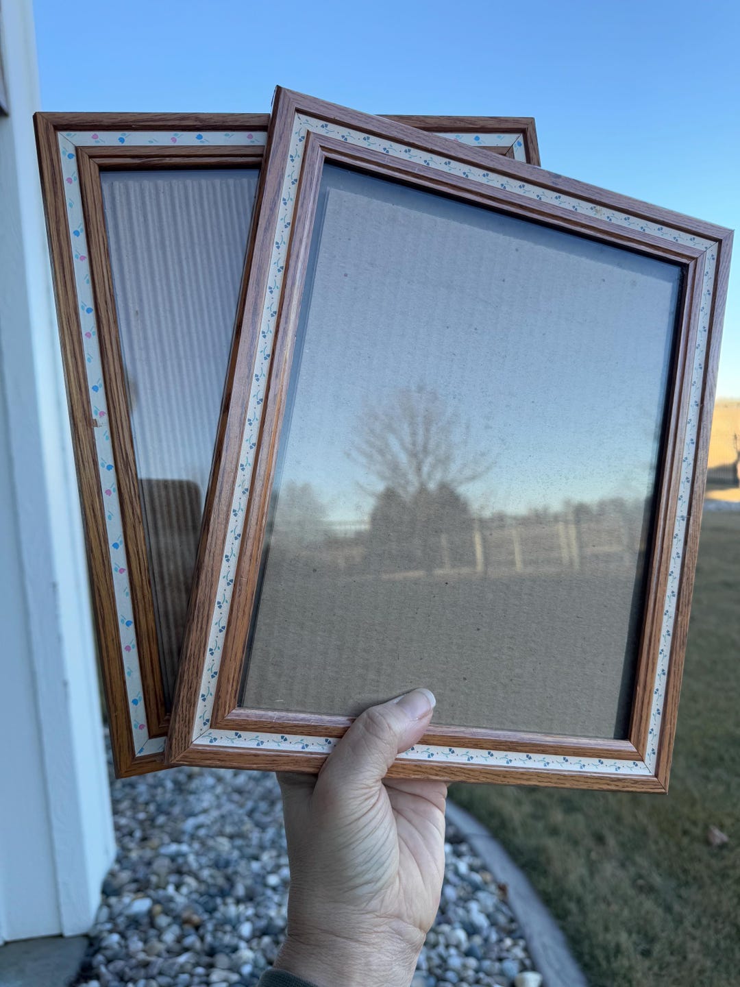 Set of 2 Blue Belle Cottagecore 8x10 Picture Photo Frames Solid Oak ...