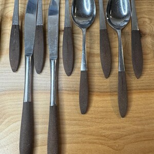 EPIC Flatware MCM Forks / Spoons / Knives Forged Stainless W/ Wood ...