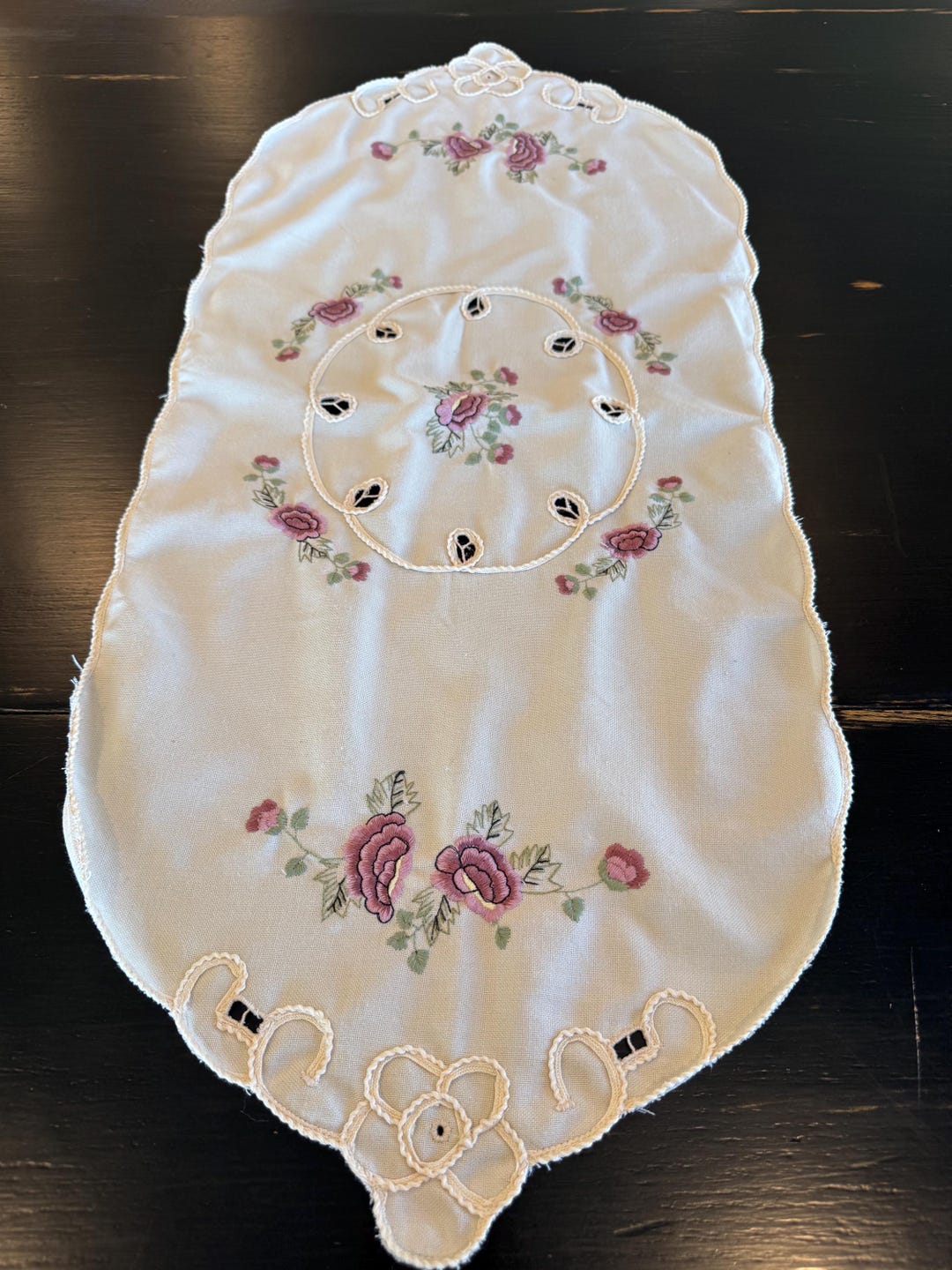 Beautiful Victorian / Cottagecore Table Runner - Handmade Embroidered ...