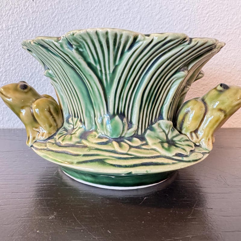 Frog Majolica Planter - Etsy