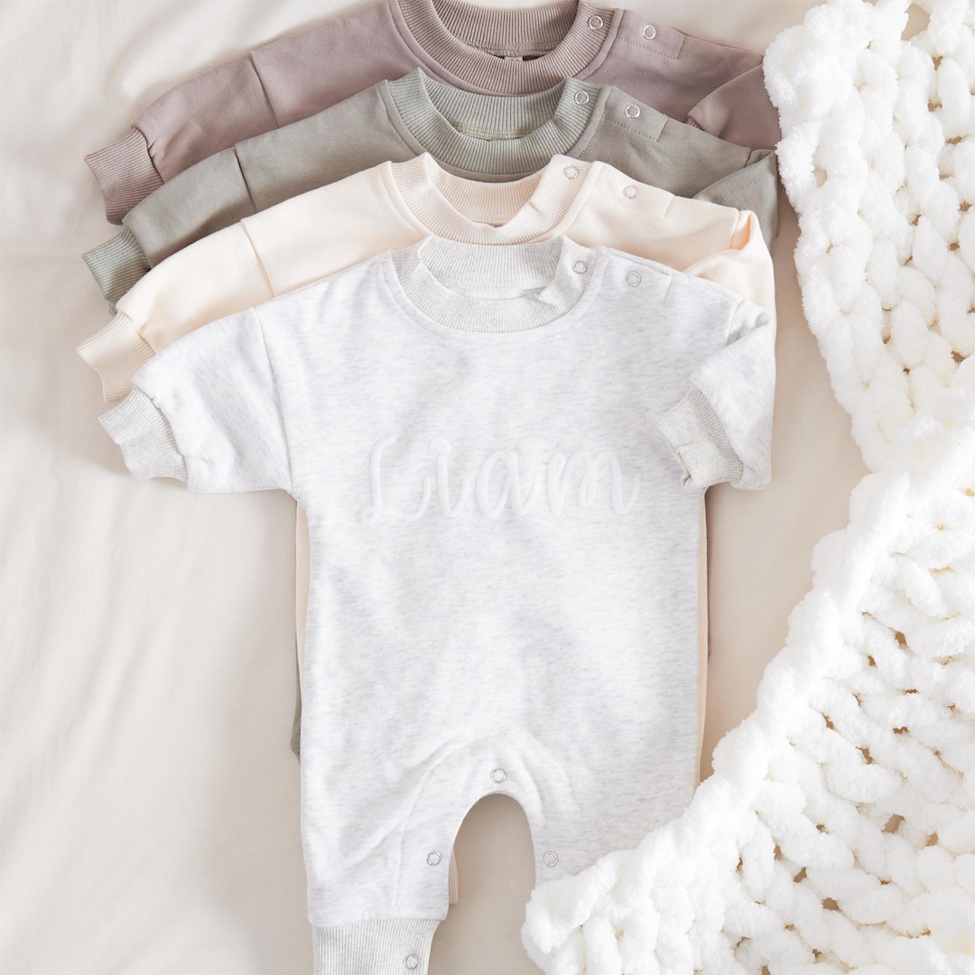 Custom Puff Name Baby Romper, Puff Letter Baby Sweatshirt, Baby ...