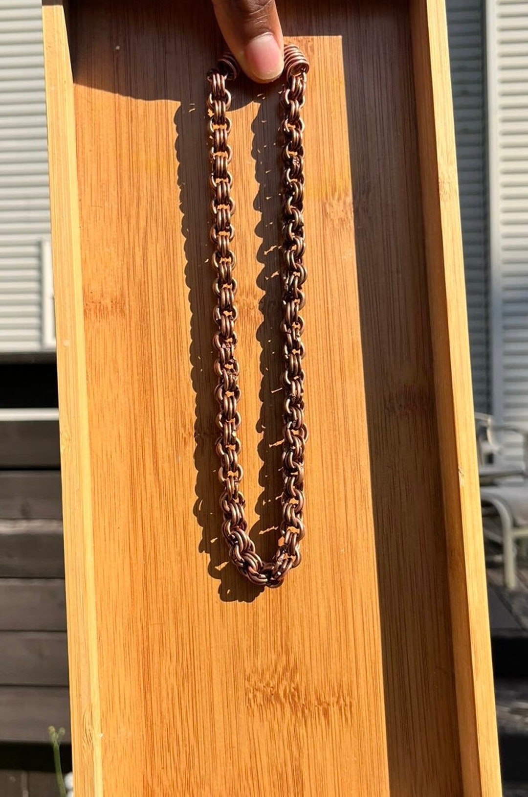 3x3 Copper Link Chain, 100% Authentic Copper, Handmade, Shiny, Bulky ...