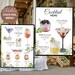 Editable Cocktail Bar Menu Sign: Wedding & Party Drinks (digital ...