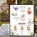 Editable Cocktail Bar Menu Sign: Wedding & Party Drinks (digital ...