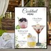 Editable Cocktail Bar Menu Sign: Wedding & Party Drinks (digital ...