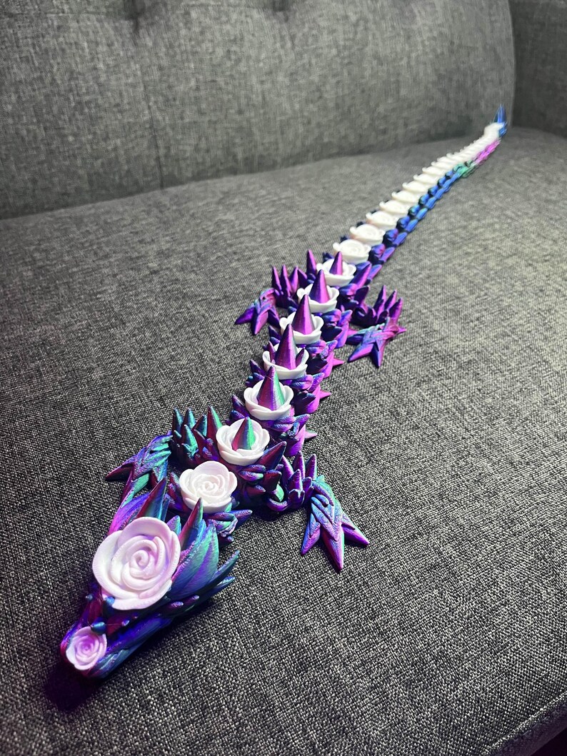 Articulated Rose Dragon 3D Printed Stim/fidget Toys Tik Tok Dragons ...