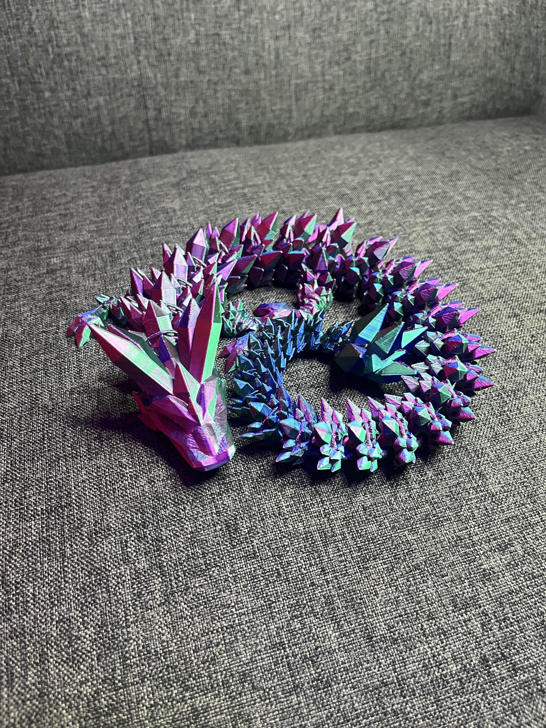 Articulated Crystal Dragon 3D Printed Stim/fidget Toys Tik Tok Dragons ...