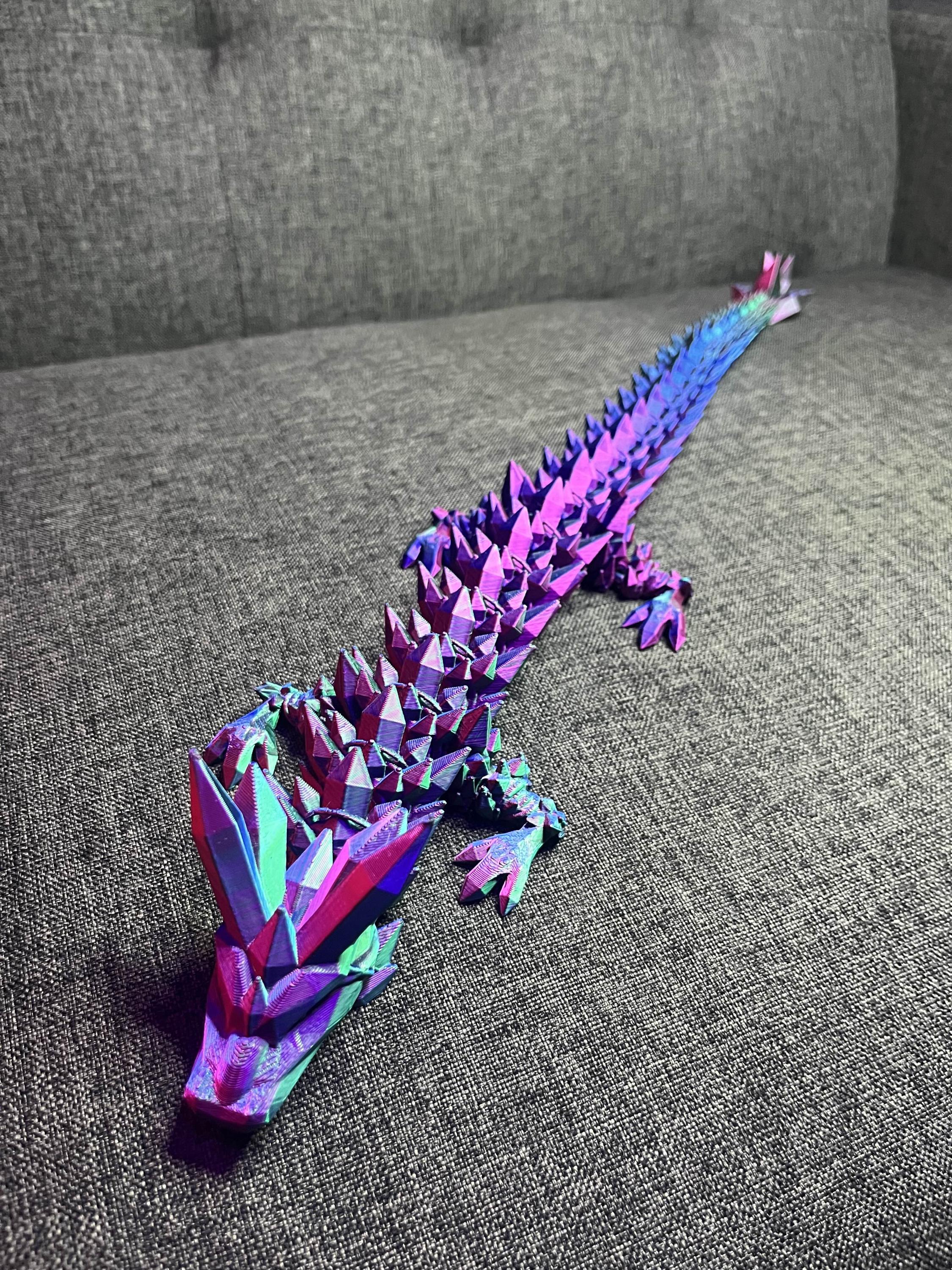 Articulated Crystal Dragon 3D Printed Stim/fidget Toys Tik Tok Dragons ...