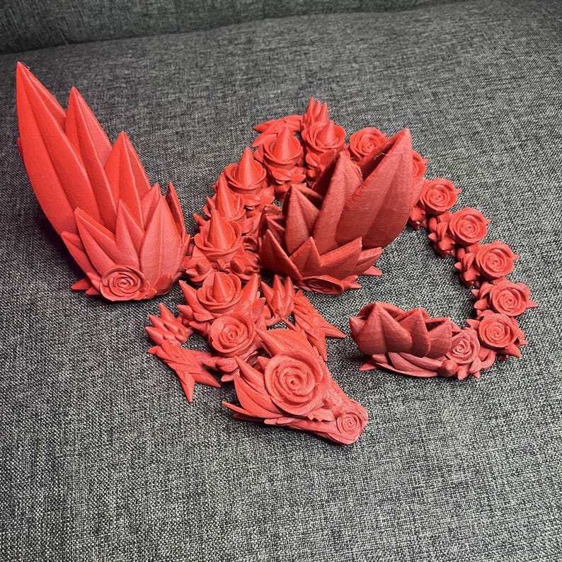 Articulated Rosewing Dragon 3D Printed Stim/fidget Toys Tik Tok Dragons ...