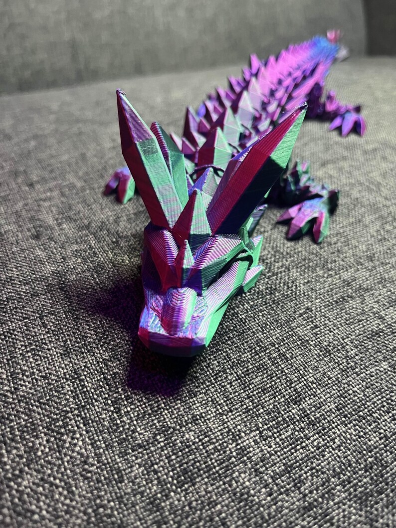 Articulated Crystal Dragon 3D Printed Stim/fidget Toys Tik Tok Dragons ...