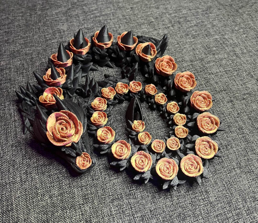 Articulated Rose Dragon 3D Printed Stim/fidget Toys Tik Tok Dragons ...