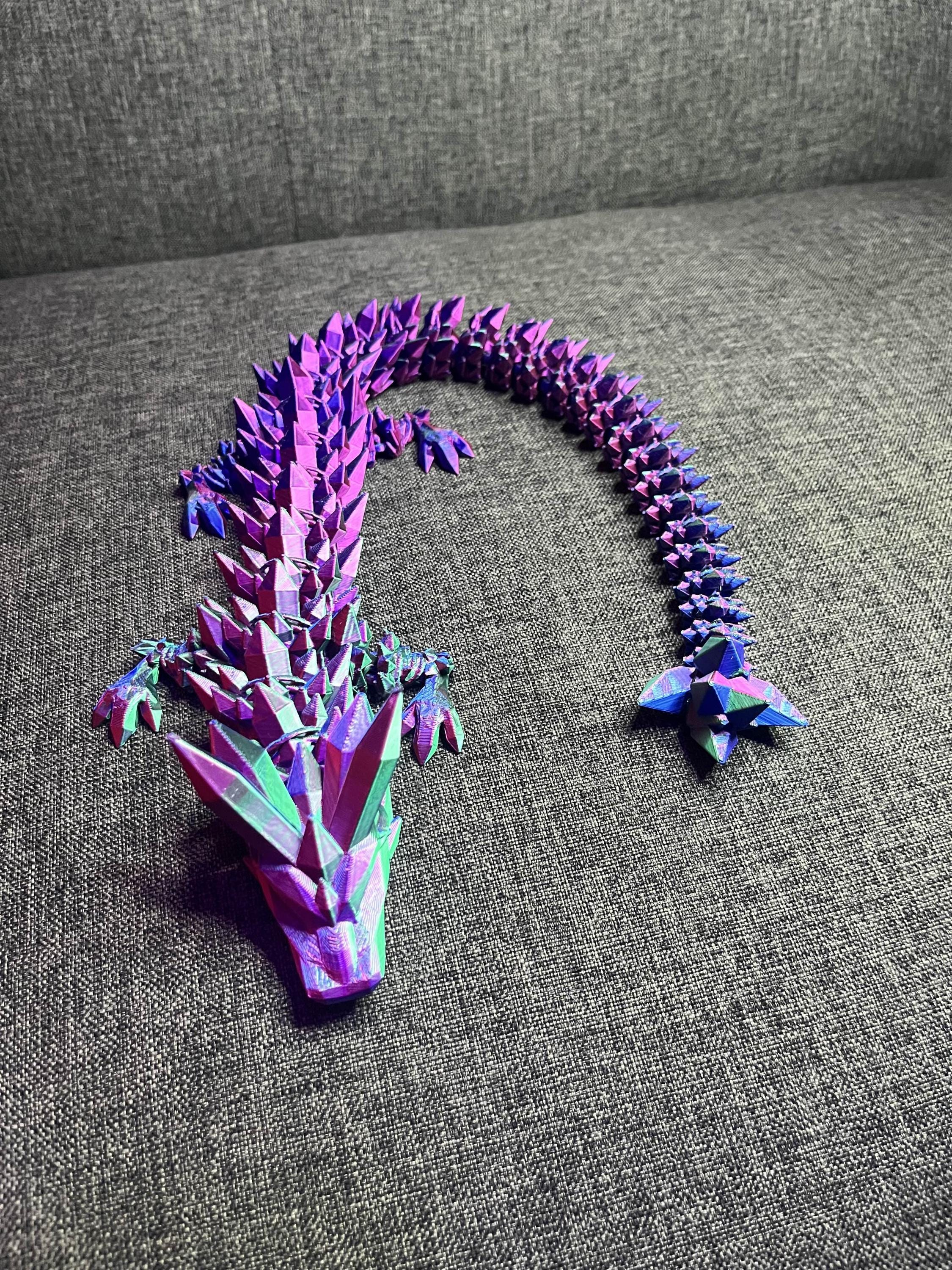 Articulated Crystal Dragon 3D Printed Stim/fidget Toys Tik Tok Dragons ...