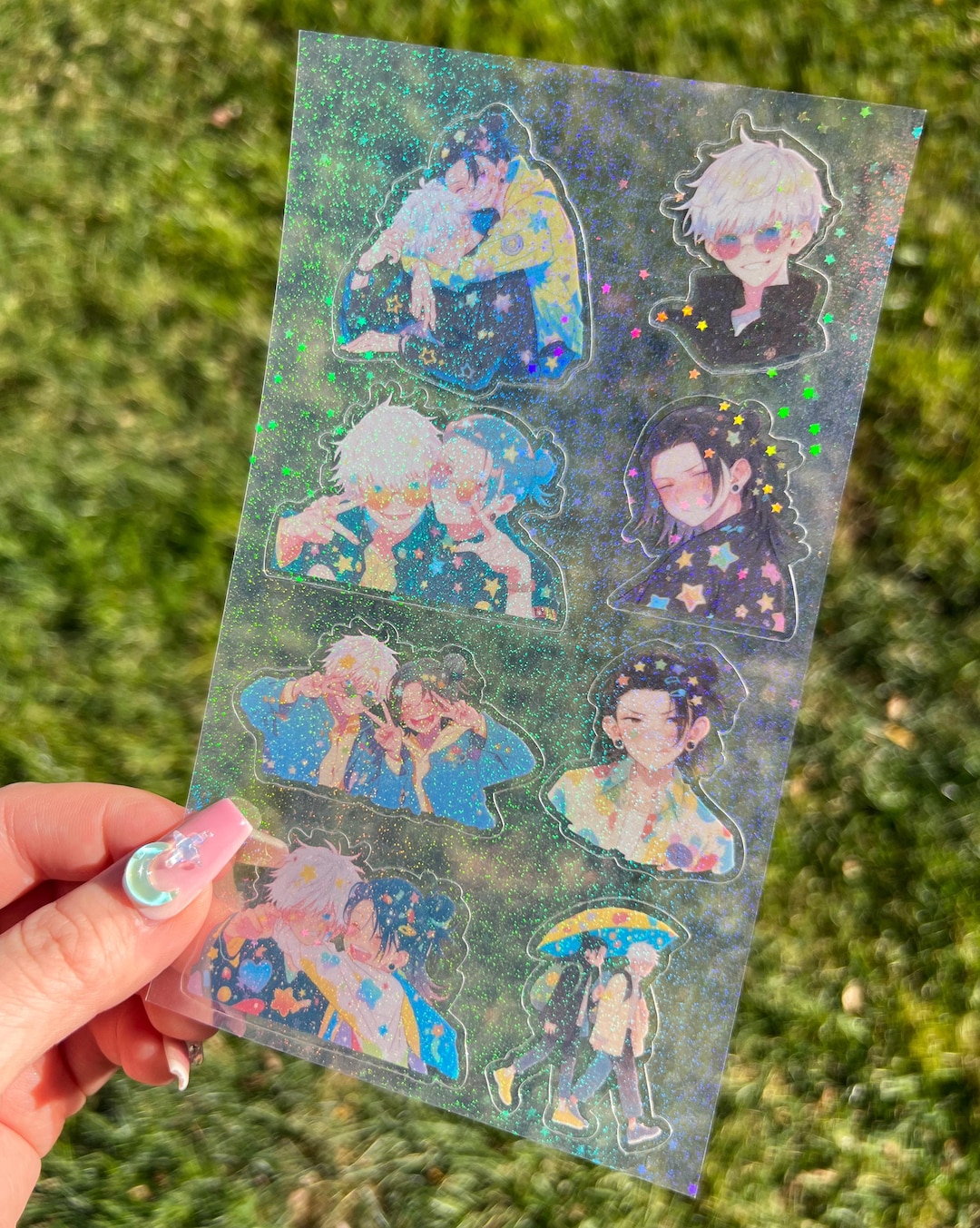 Satoru Gojo Suguru Geto Holographic Star Sticker Sheet - for Laptops ...