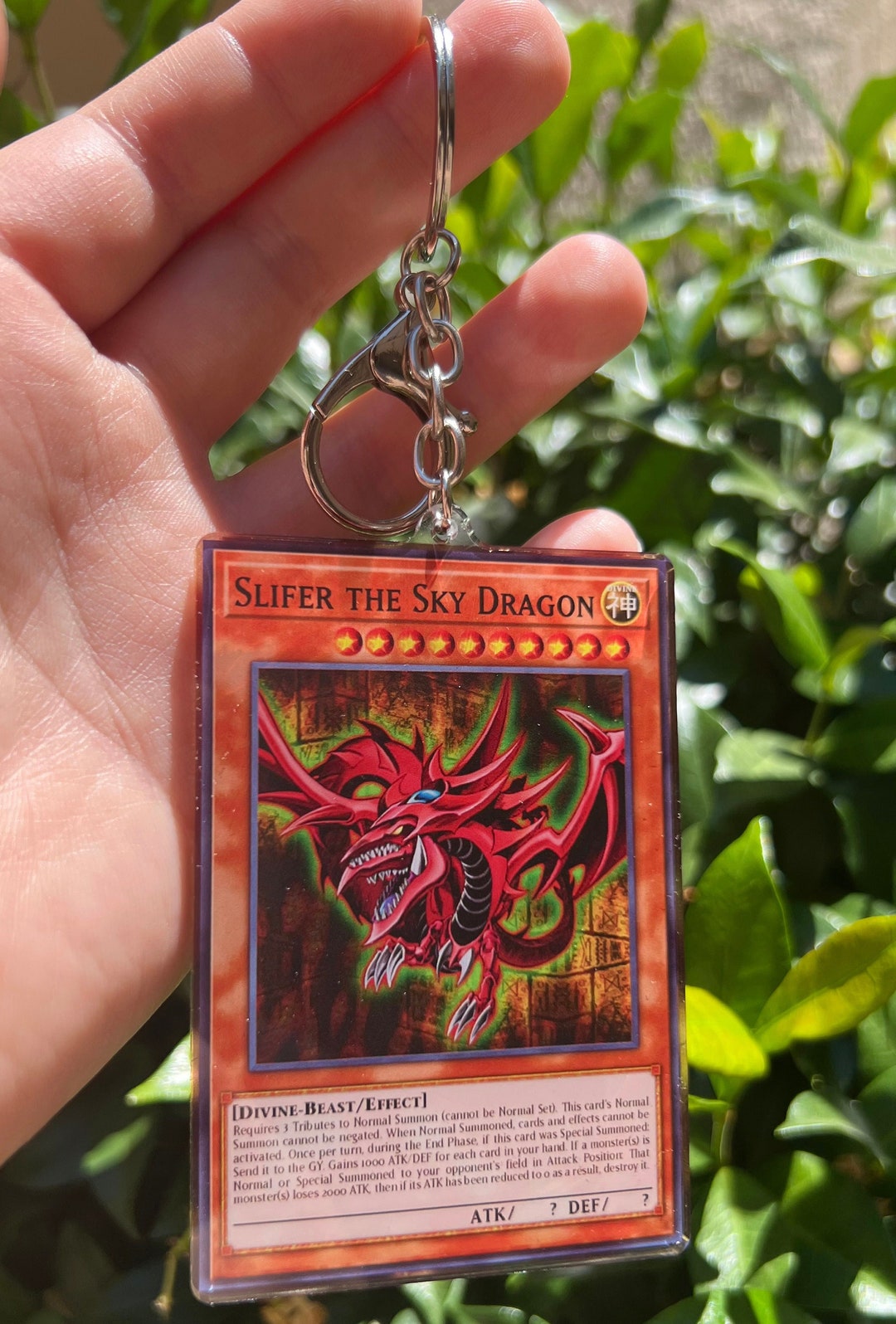 Slifer the Sky Dragon YGO Card Acrylic Keychain TCG Yugioh Novelty Gift ...