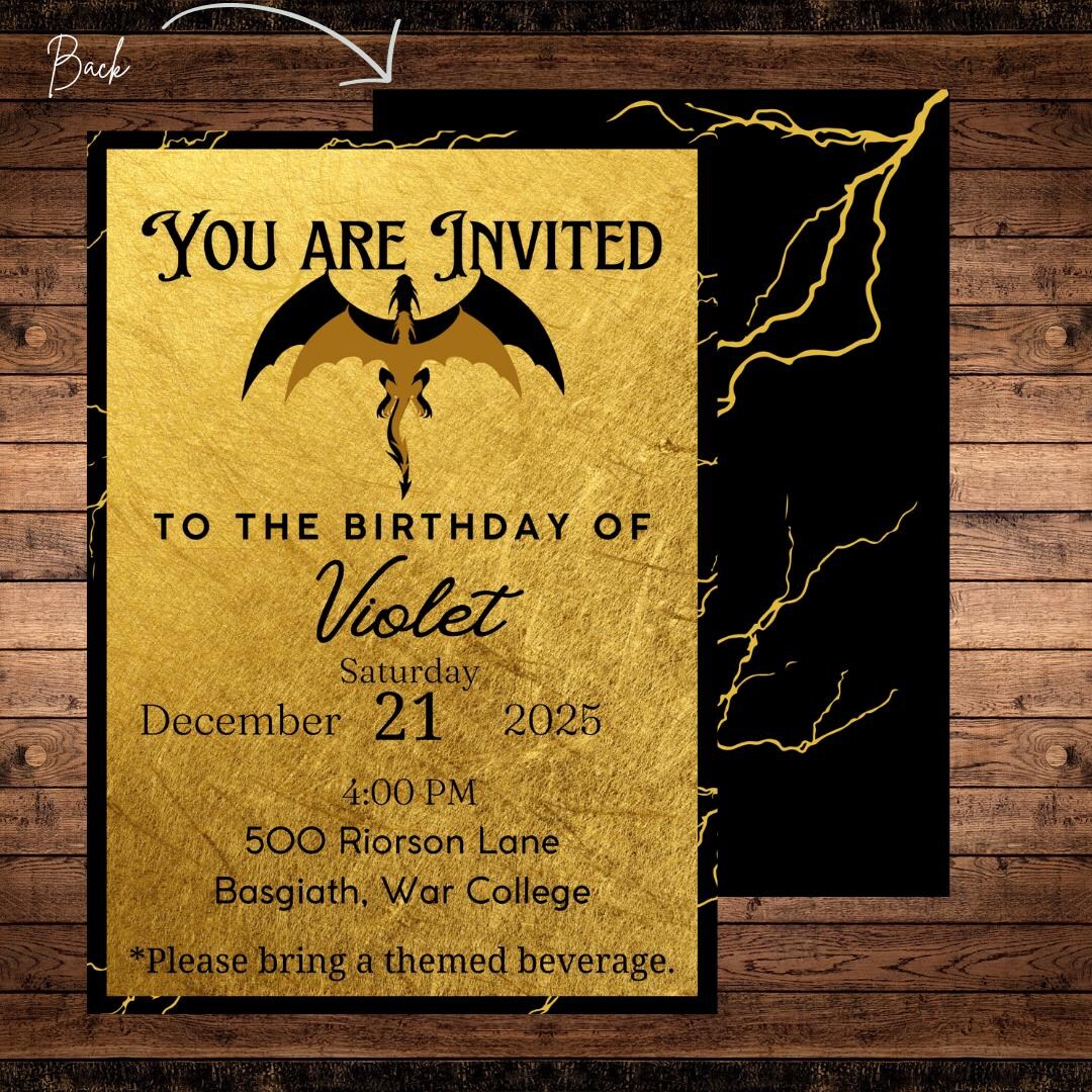 Fourth Wing Invitation - Etsy