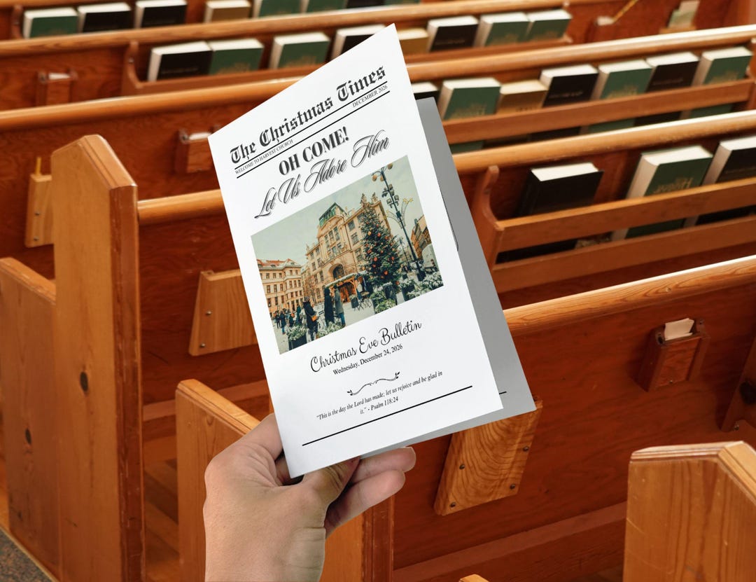 Editable Church Bulletin Template | Custom Canva Bifold Program for ...