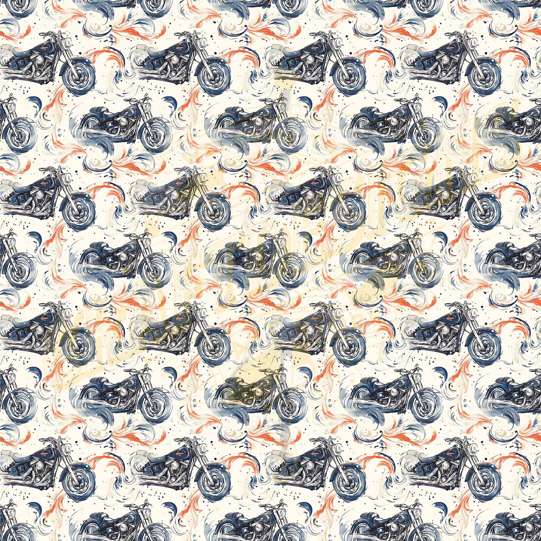 Motorcycles Seamless Pattern Design: Seamless Pattern for DIY Projects ...