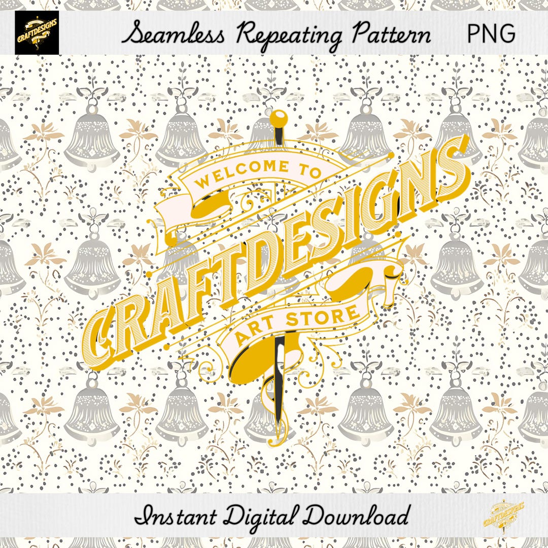Wedding Bells Seamless Pattern: Tumbler & Fabric Design (PNG Digital ...