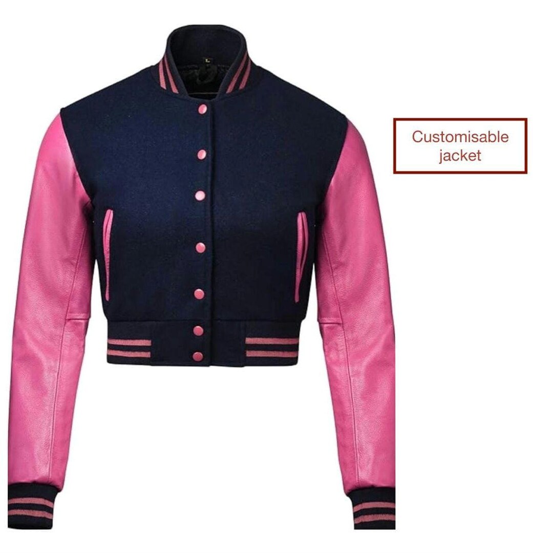 WOMEN CROPPED JACKET| Crop Varsity Jacket| Customizable Letterman ...