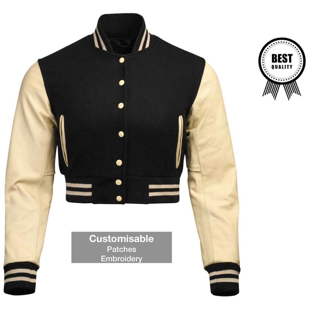 CROP VARSITY JACKET| Baseball Crop Jacket| Customize Wool Body ...