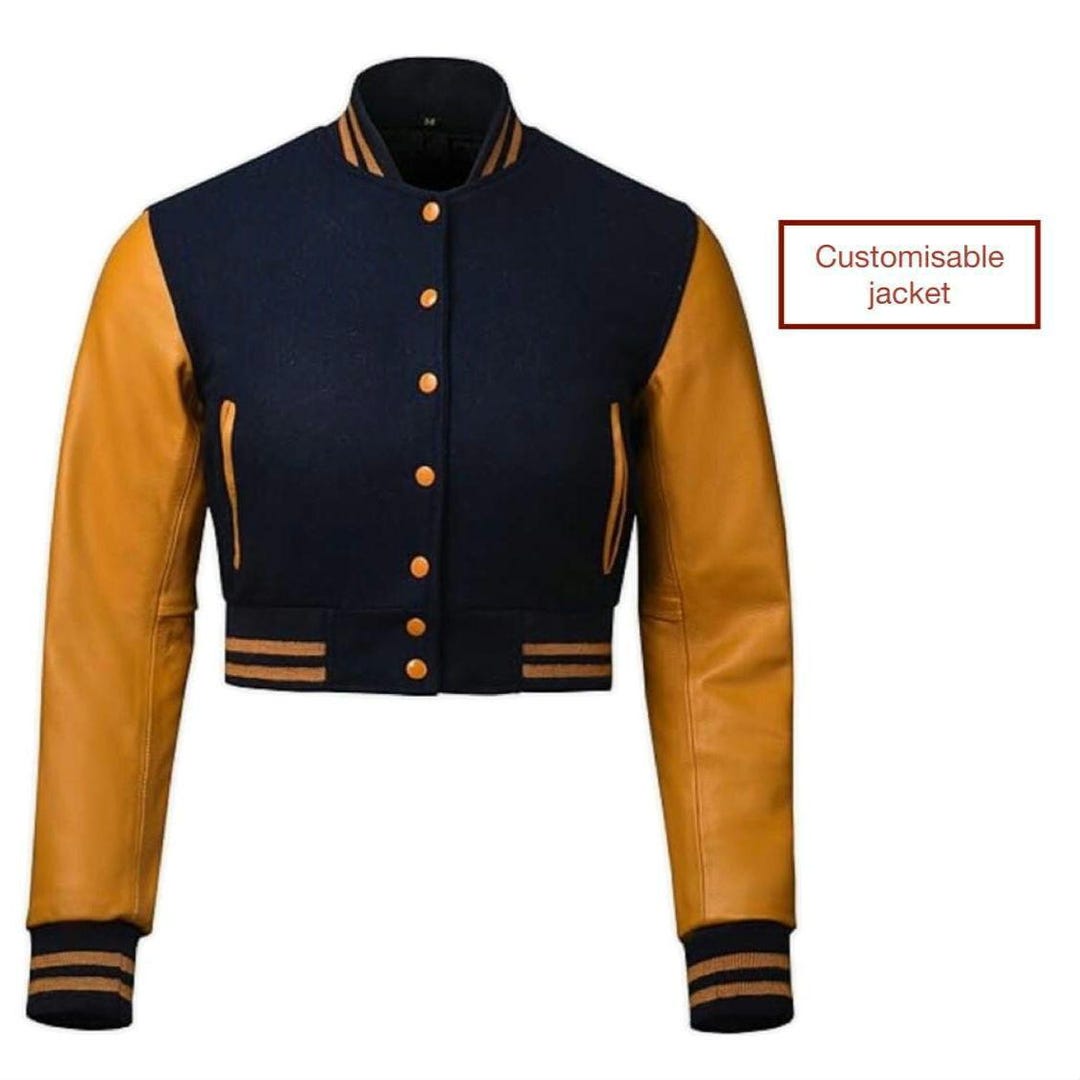 WOMEN CROPPED JACKET| Crop Varsity Jacket| Customizable Letterman ...