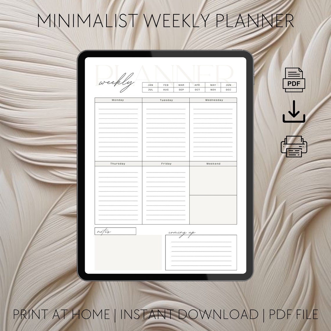 Minimalist Weekly Planner Weekly Checklist Weekly Checklist Minimalist ...