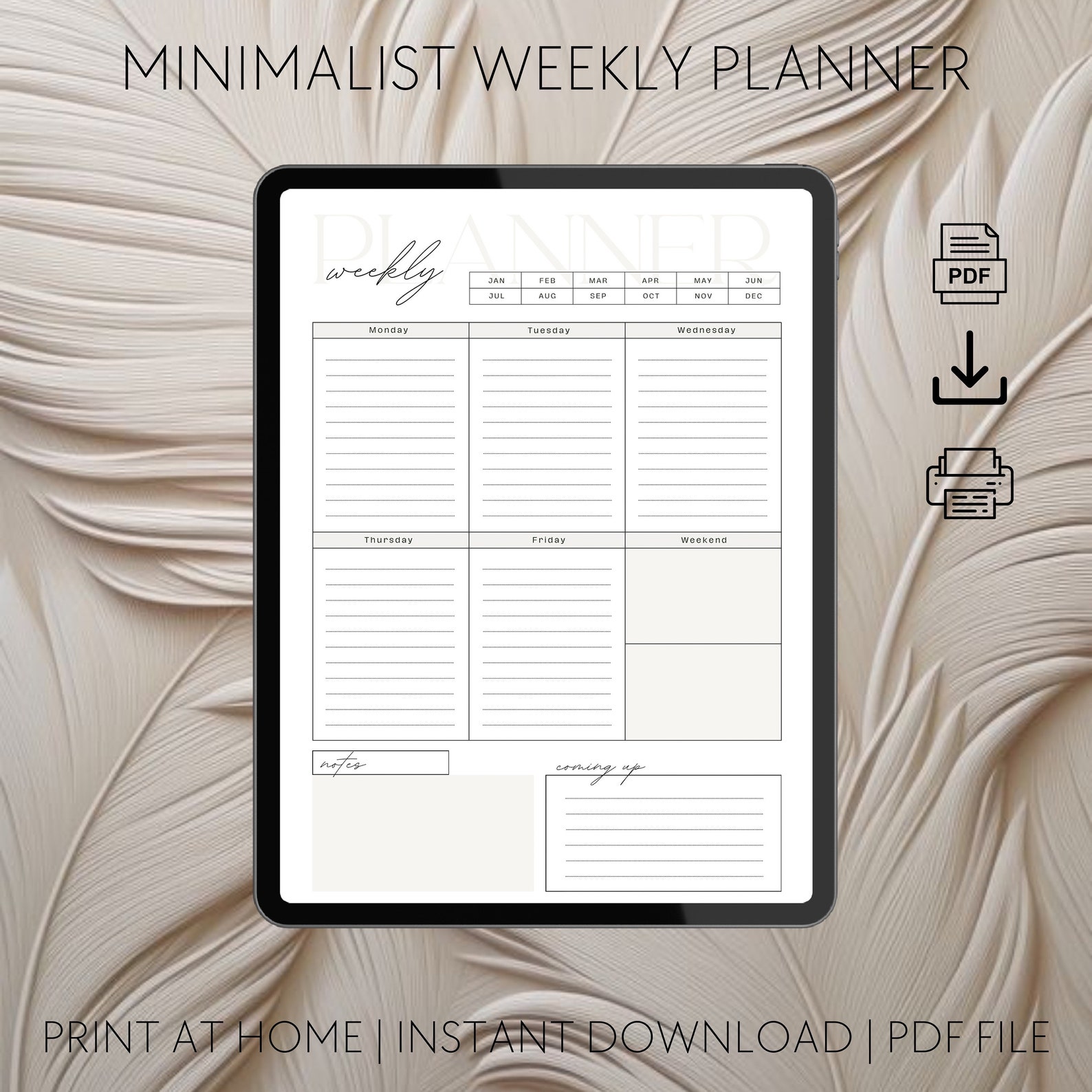 Minimalist Weekly Planner Weekly Checklist Weekly Checklist Minimalist ...