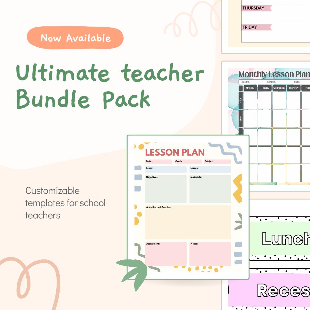 Ultimate Teacher Bundle Pack Back to School Teacher Pack Digital ...