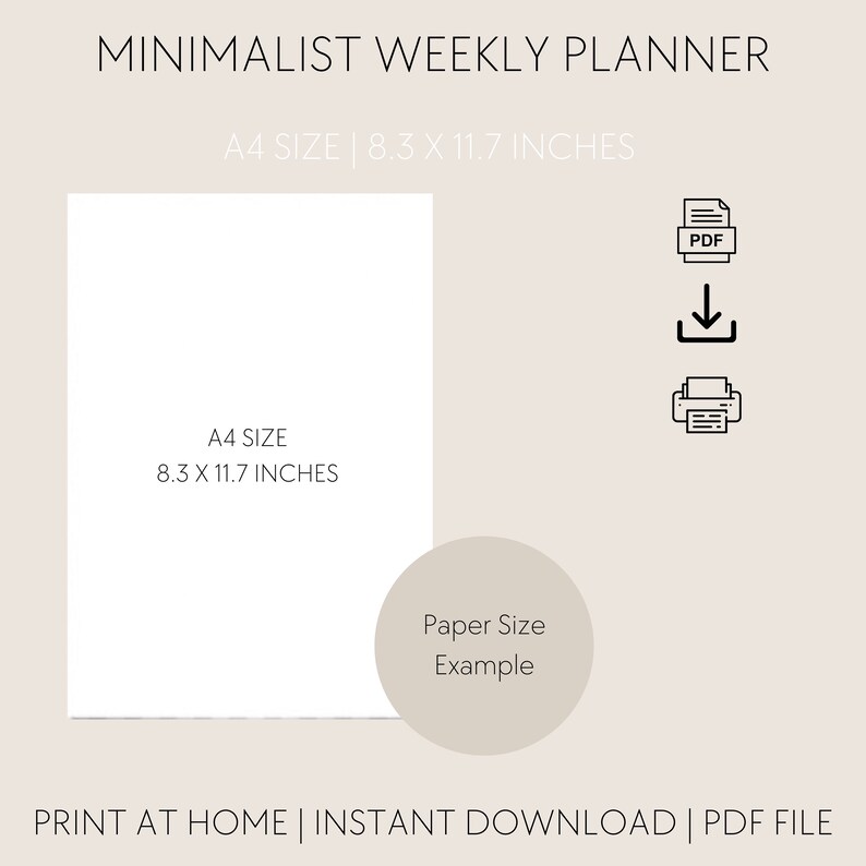 Minimalist Weekly Planner Weekly Checklist Weekly Checklist Minimalist ...