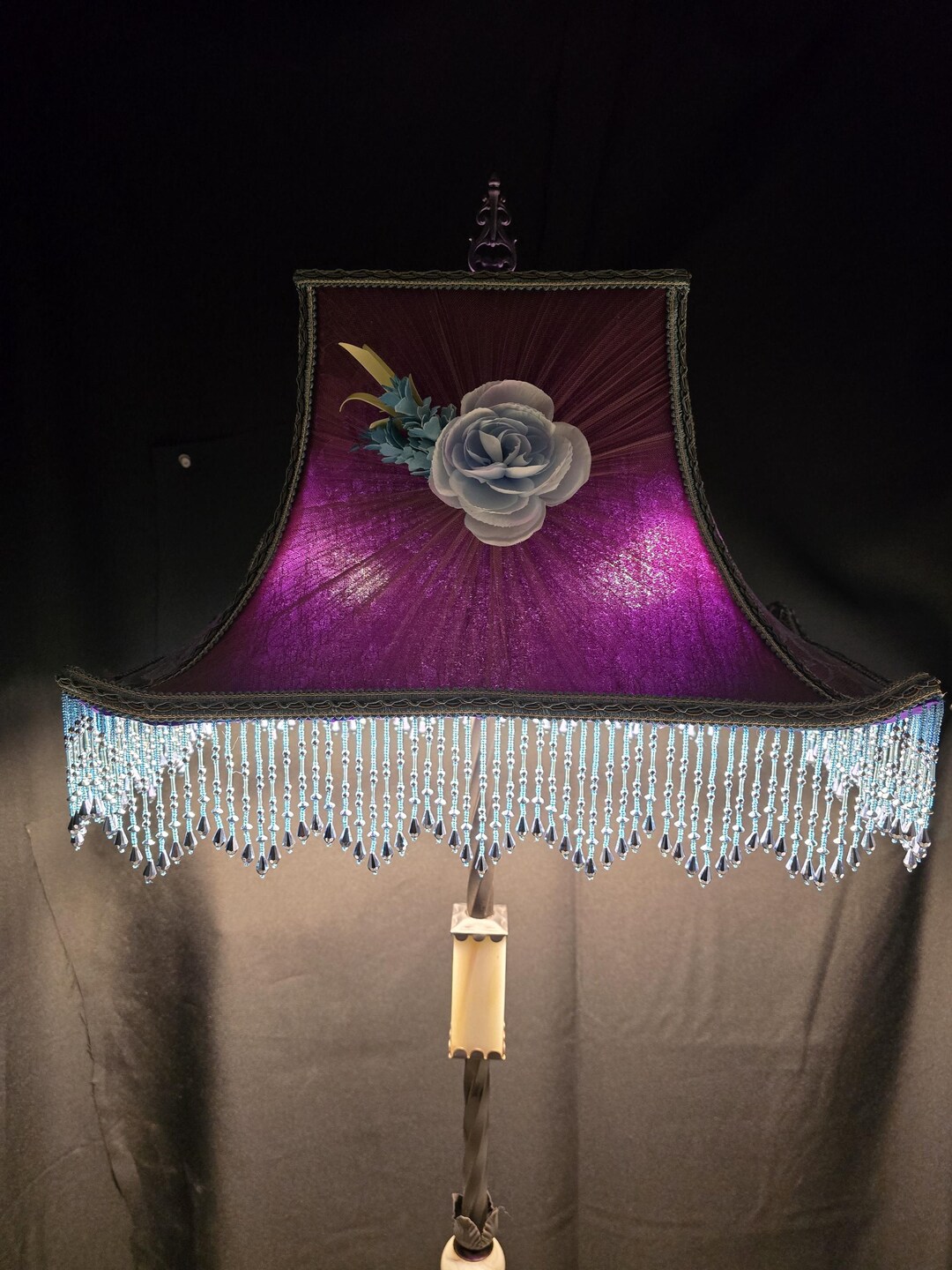 Handmade Victorian Style Lampshade. Beautiful Ruching on the Top and ...