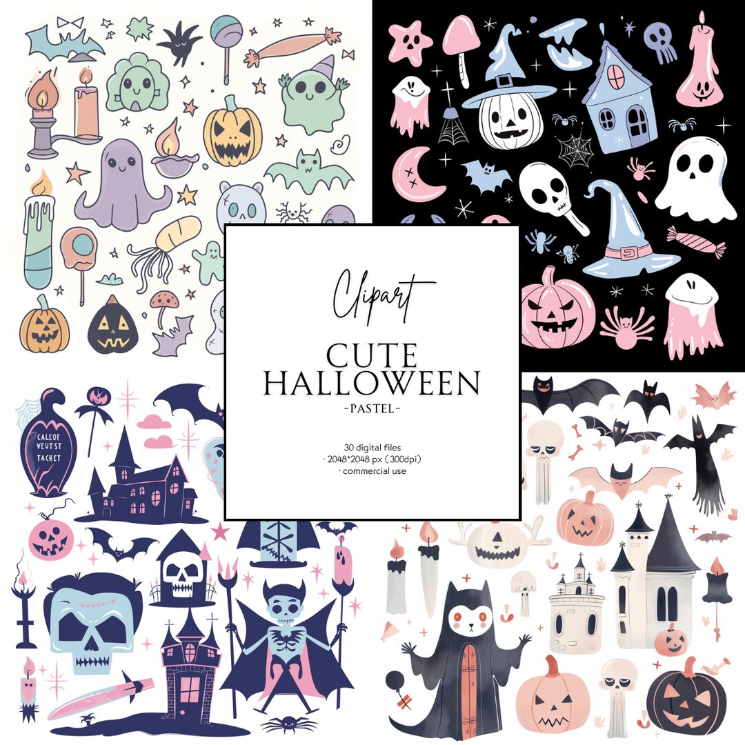 Cute Halloween Clipart and Halloween Cartoon, Pumpkins, Ghosts, Witches ...