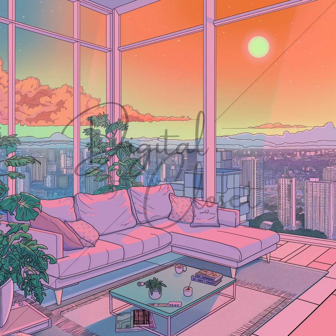 50 Lofi Anime and Pastel Aesthetic Background Illustrations, Use a ...