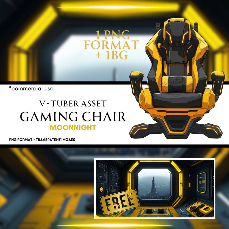 Sci-fi Gaming Chair - Gundam Style - V-tuber Cyber Punk Asset - Anime ...