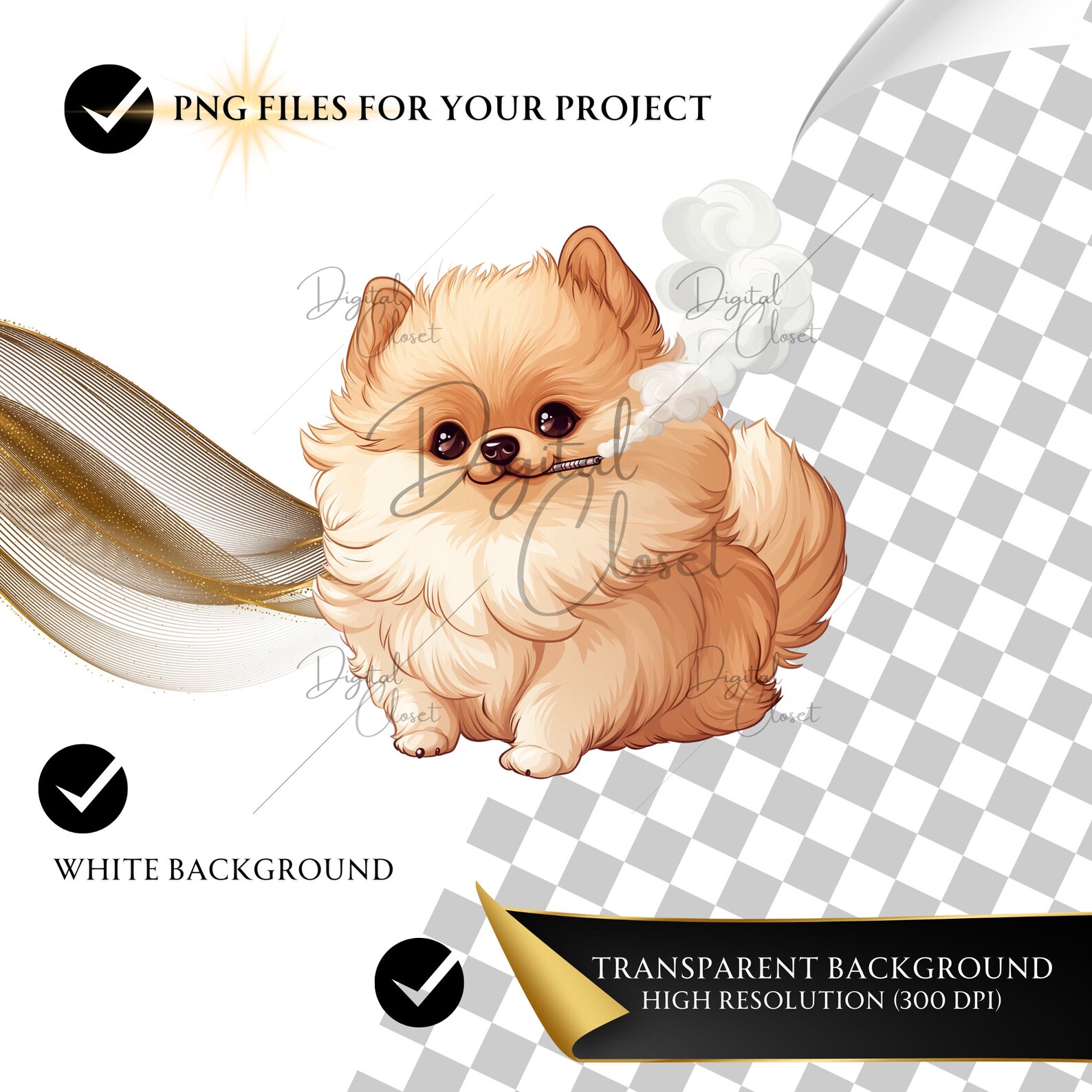 30 Cute Anime Dogs - Various Breeds of Dat - PNG Format - Scrapbooking ...