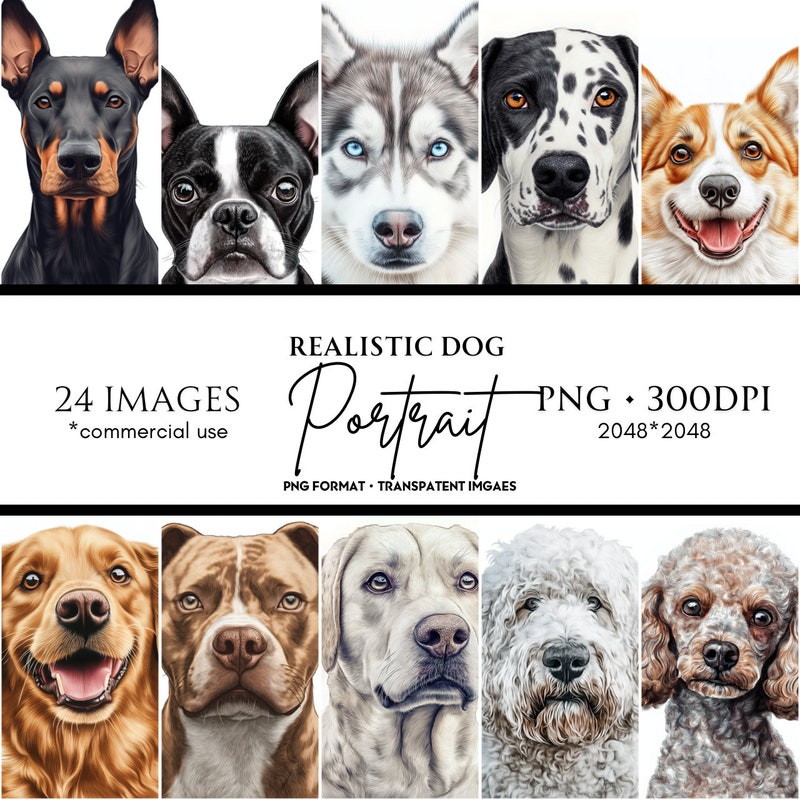 Realistic Dog - Etsy