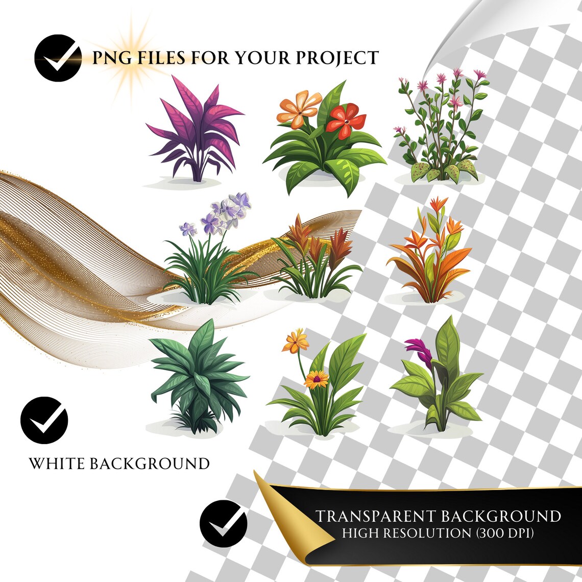 50 SETS of Plants, Mushrooms and Flowers Asset Sheet for Game Assets ...