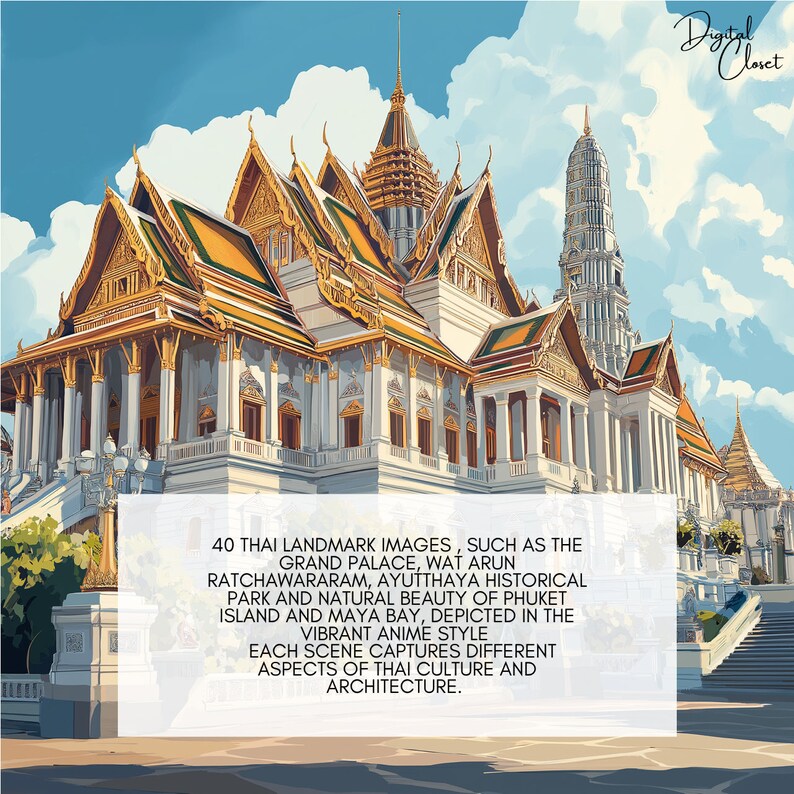 40 Anime Styled Landmark of Thailand - Illustration in - Such as the ...
