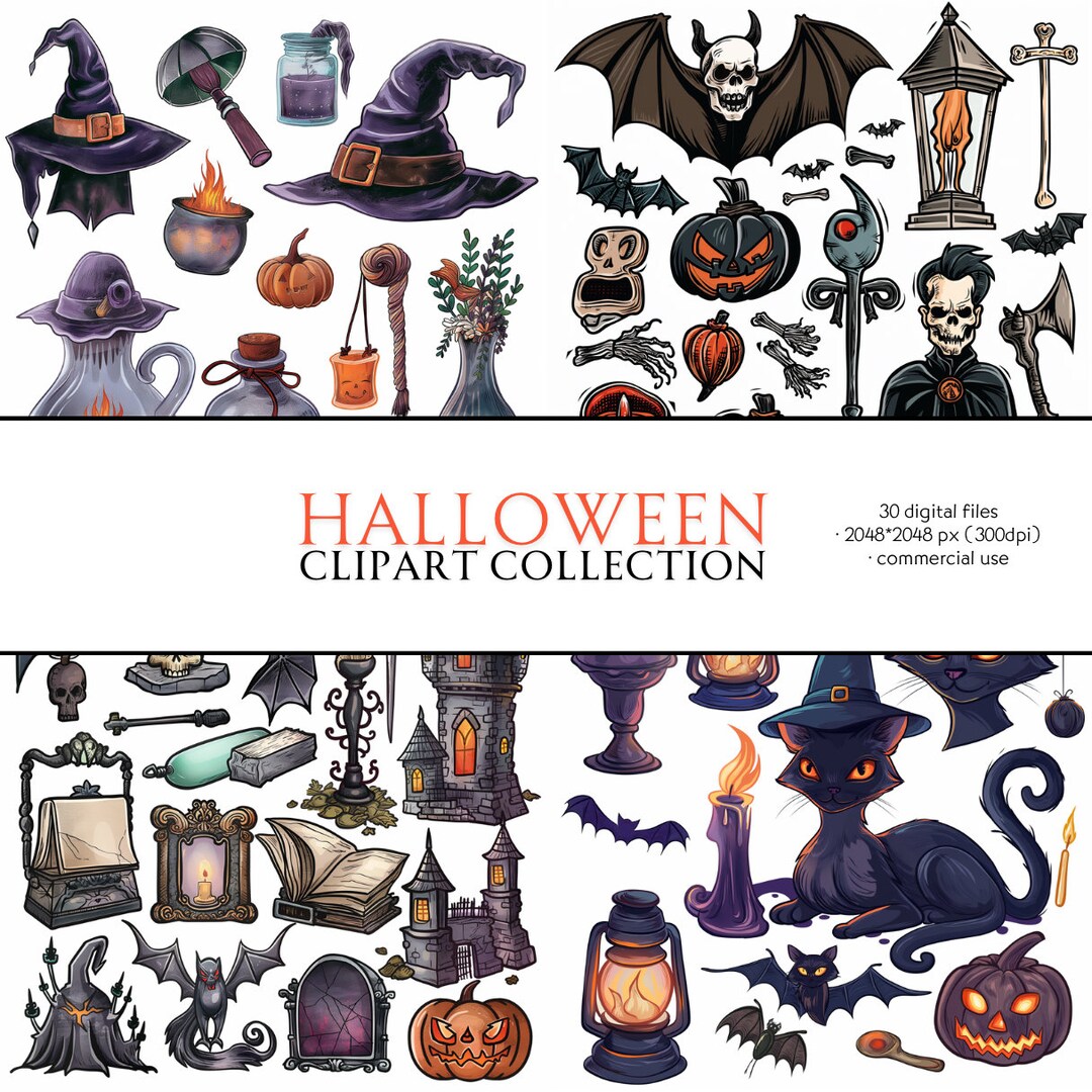 Clipart on the Halloween Theme, Witches Hats,dracula , Pumpkins, Black ...