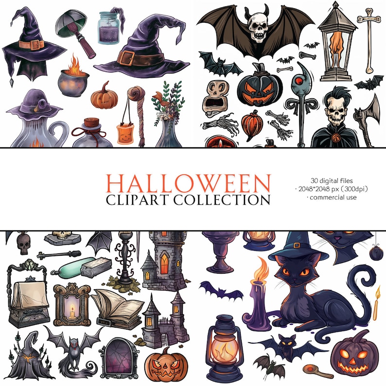 Clipart on the Halloween Theme, Witches Hats,dracula , Pumpkins, Black ...