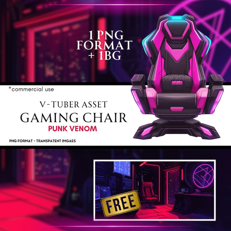 Stunning Sci-fi Gaming Chair V-tuber Cyber Punk Asset Anime Sci-fi ...