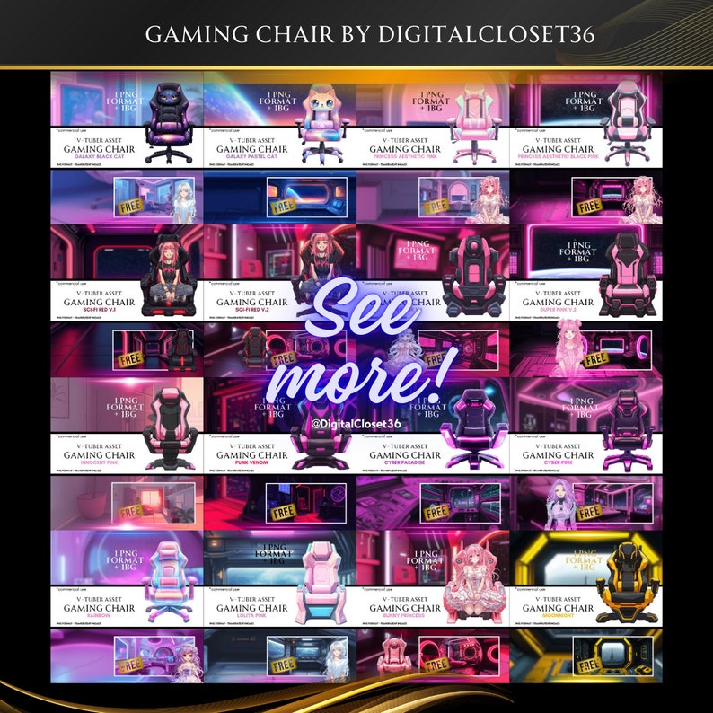 Sci-fi Gaming Chair Gundam Style V-tuber Cyber Punk Asset Anime Sci-fi ...