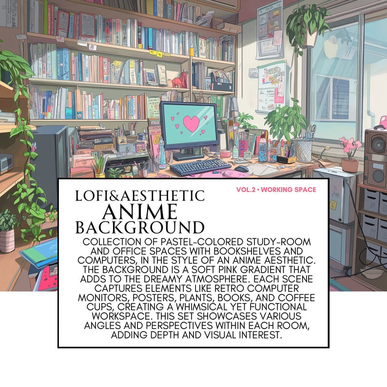 30 Anime Aesthetic Background of Pastel-colored STUDY-ROOM, Office ...