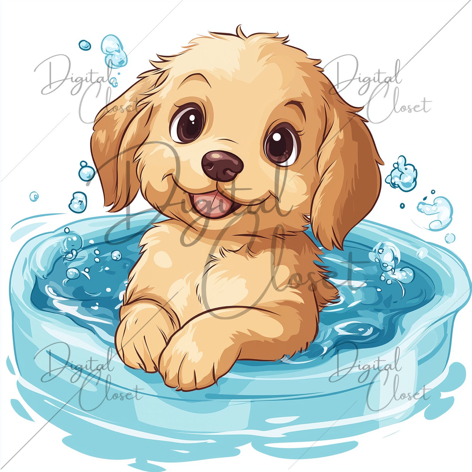 30 Cute Anime Dogs - Various Breeds of Dat - PNG Format - Scrapbooking ...